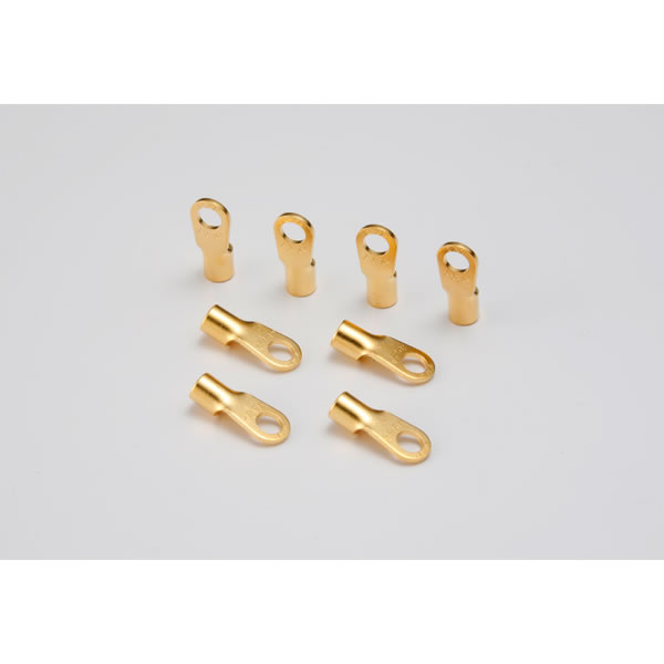 オーブ　HL-O35i 寸法：D：Φ.3mm、W：7mm、H：17mm 適合銅線：2 - 3.5平方mm 形式 ： オーディオ用ラグ端子 (4Φ電源用) 　　　8個セット