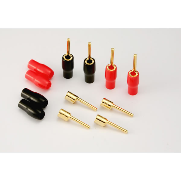 オーブ　HL-P15I 寸法：D：Φ2mm、L：15mm、H：21mm 適合銅線：2 - 5.5平方mm 形式 ： オーディオ用ラグ端子 (ピンタイプ) 　　　8個セット　絶縁チューブ付属