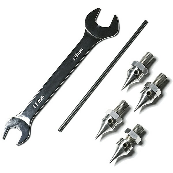 アンダンテラルゴ　Through-Hole Spike スルーホール スパイク スパイク4本、専用工具のセットです。 解説 アンダンテラルゴのラック開発時は、スパイクにも様々なこだわりを詰め込みました。特に軸部を中空にする「スルーホール」構...