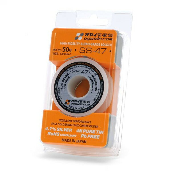 メーカー希望小売価格はメーカーカタログに基づいて掲載しています 小柳出電気商会　SS47（50g巻) 材質 高純度4N（99.993％以上）錫 : 90.3% , 純銀 : 4.7% ，純銅 : 1.7% , フラックス : 3.3% フラ...