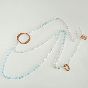 ギフト対応について 品番 EXH1554000-W 主素材 真鍮(しんちゅう)、カットガラス 本体カラー シルバーカラーピンクゴールドカラー 全長 90cm サイズ チェーン幅・・・約3.0mm パーツ径・・・約40.0mm パーツ厚・・・...