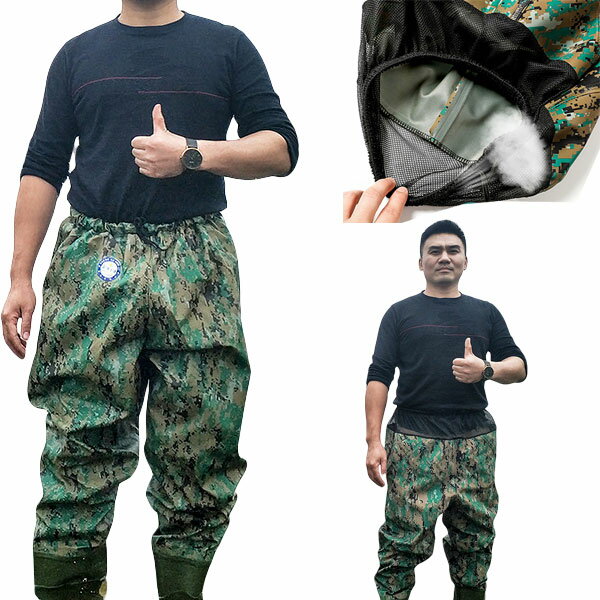 ■素材：オックスフォード 海に川に湖に！！立ち込んで釣りをするなら必須アイテムのウェーダーです ソールはグリップのいい深溝のラジアル底で、船上でも使え、スパイクとは違って音も少なく、床を傷つける事もありません。 腰まで完全防水なので、腰まで...