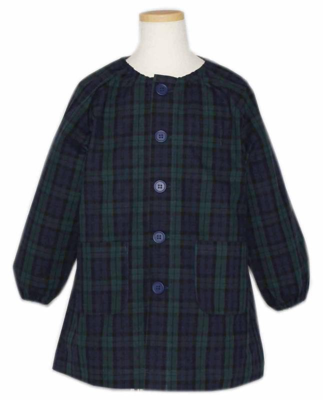 前開きスモック NewブラックウォッチXS/100~110cm（幼稚園年少～年中向け）着丈52cmS /110cm~120cm (幼稚園年中~年長向け) 着丈57cmM/120~135cm 着丈62cm素材／綿・その他　首周りと袖口はゴム入...