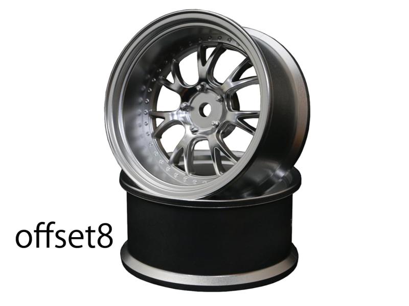 RC-ART SSR Professor MS3 WHEEL オフセット8（超深リム） マットシルバー (2pcs)プラスチック製品