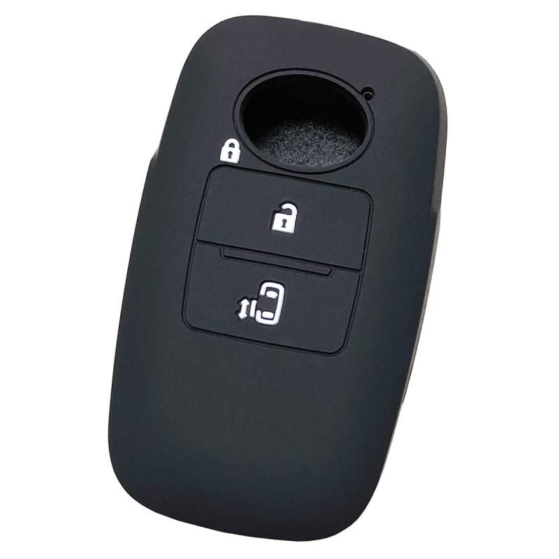 【IKT】ダイハツ・トヨタ車用 スマートキー用シリコンカバー 2ボタン ブラック/新型タント（2019/7～） / 新型タントカスタム（2019/7～） / ルーミー（2020/9～） / トール（2020/9～） / など 専用スマートキ...