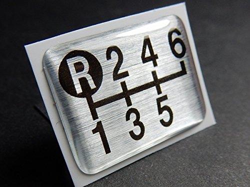 Tuningfan シフトパターン エンブレム 左上R 6速MT車用 フォワード エルフ ファイター デュトロ SPE-A604Tuningfan　シフトパターン エンブレム　左上R　6MT 車用ベース地ヘアライン ＋ クリアドーム加工　サ...