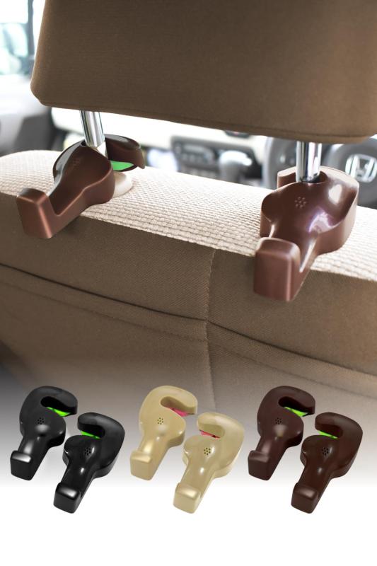 DriveLife ドライブライフ ヘッドレスト フック 荷物かけ シートフック 車 荷物 カー用品 車用フック 便利グッズ 荷掛け 車内 荷崩れ防止 ブラウン 2個入り【簡単装着】工具不要、片手でポールに押し込むだけで簡単に装着可能です。...