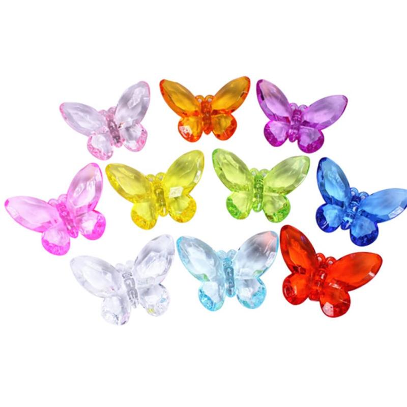 SPRMUD 10個 ビッグサイズ バタフライ アクリル宝石 カラフル シャイニー クリスタル 子供 男の子 女の子 キッズ 装飾/家族/パーティー/学校/幼稚園ゲーム/リワード/ギフト/教育用【仕様】:8色の蝶の形をした宝石クラフト10個...