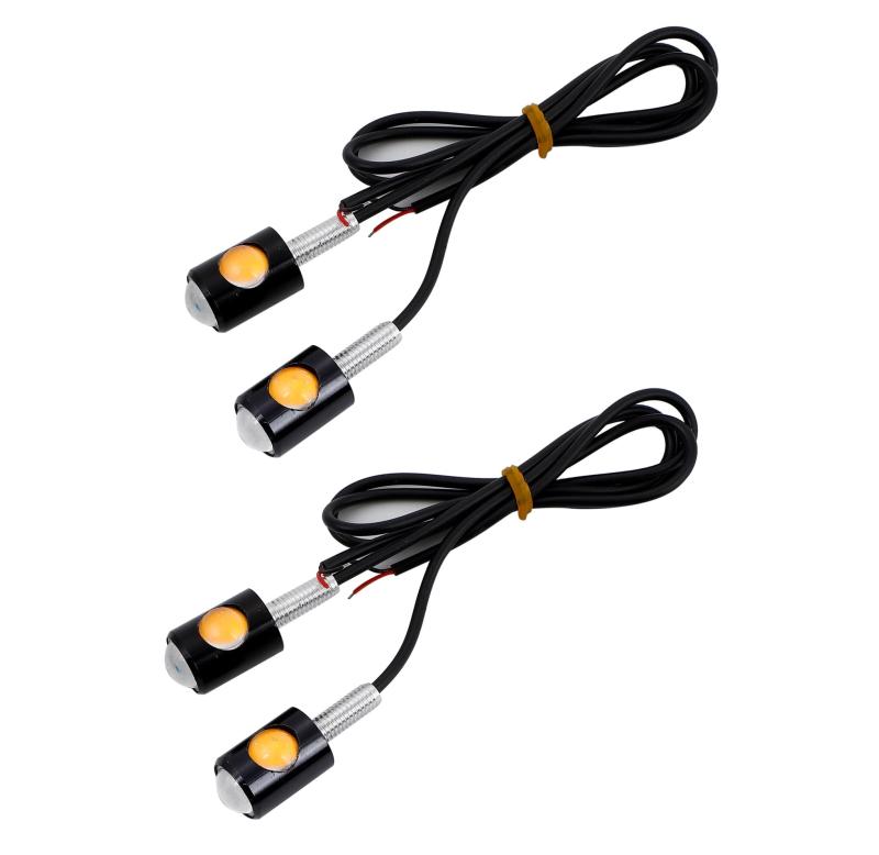 ミニ ウインカー 4個セット 12V バイク LED 汎用 ライト マイクロウィンカー 小さく 軽い 明るい💡12V汎用小さいLEDバイクウインカー4個セットです。💡【スタイリッシュなデザイン】極小ウインカー...