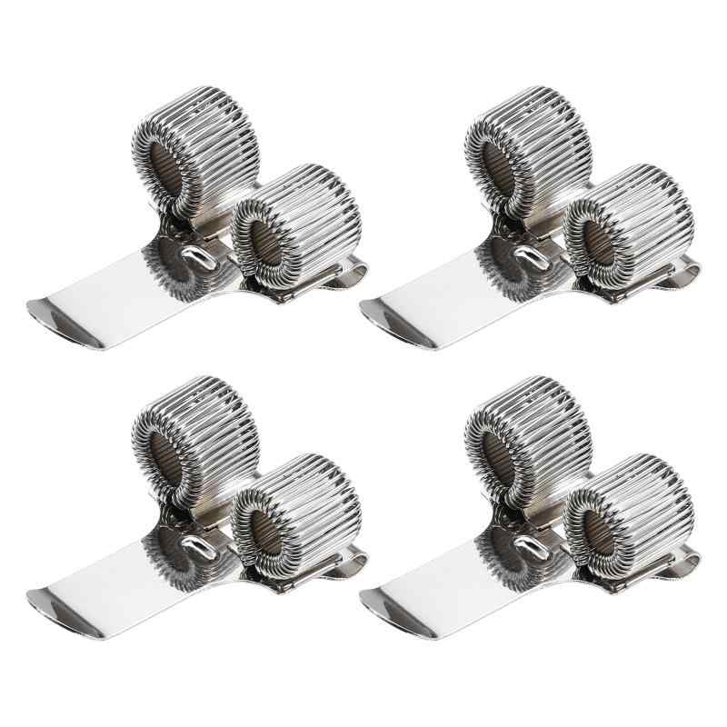 PATIKIL 4個のペンホルダークリップ、メタルペンクリップホルダー、ノートブック、クリップボード、シルバートーン用のダブルスプリングループ付きペン鉛筆オーガナイザーが付属カラー：シルバートーン；素材：メタル；サイズ：3.85 x 2.6...