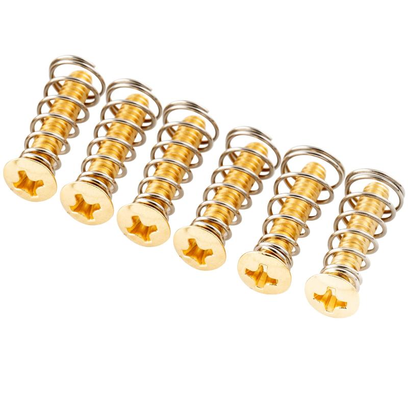 Musiclily Ultra UNC#6-32X3/4"ステンレススチール製シングルコイルピックアップビス スプリング付きインチ規格USA/Mexico Fenderストラトエレキギター用ネジ (6本セット)