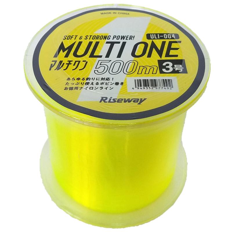 ライズウェイ(Riseway) ナイロンライン ULI-004 マルチワン 500m 3号 イエローサイズ(号)：3カラー：イエロー500m巻平行巻き・糸潰れの少ないハイクオリティナイロン