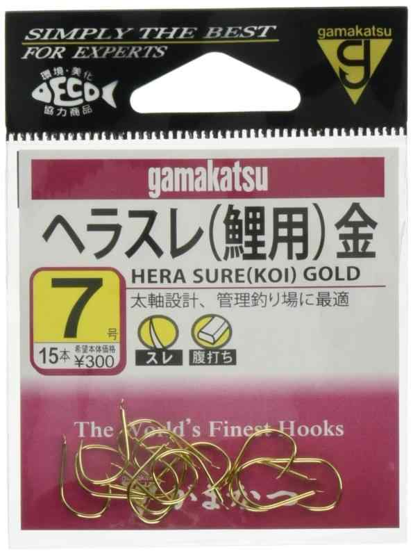 がまかつ(Gamakatsu) ヘラスレ(鯉用) フック 金 7号 釣り針号数:7入本数:15