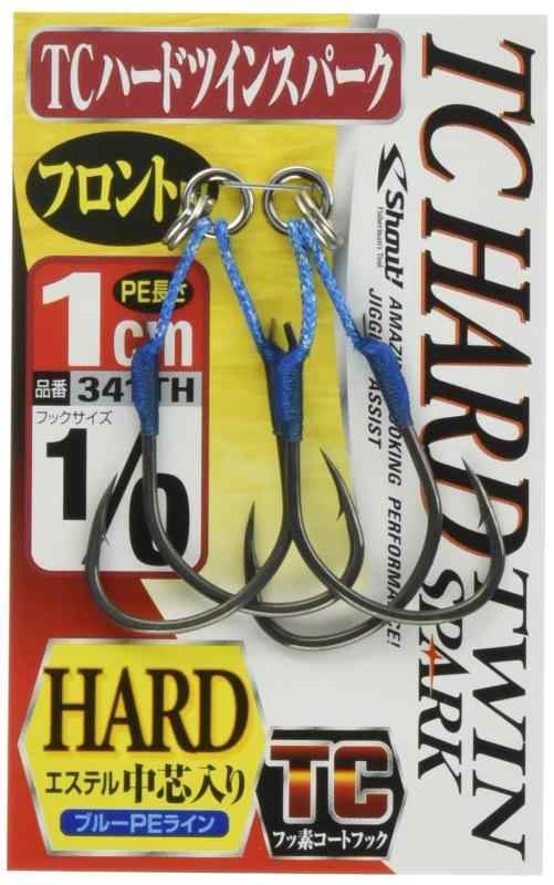 シャウト(Shout) フック TCハードツインスパーク 341TH サイズ1 釣り針PEの長さ:1cmエステル中芯入りブルーPEライン仕様