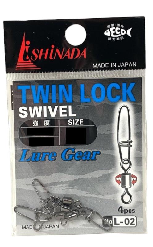 イシナダ釣工業(Ishinada) TWINLOCK SWIVEL (ツインロックスイベル ブラック) L ブラック L-02