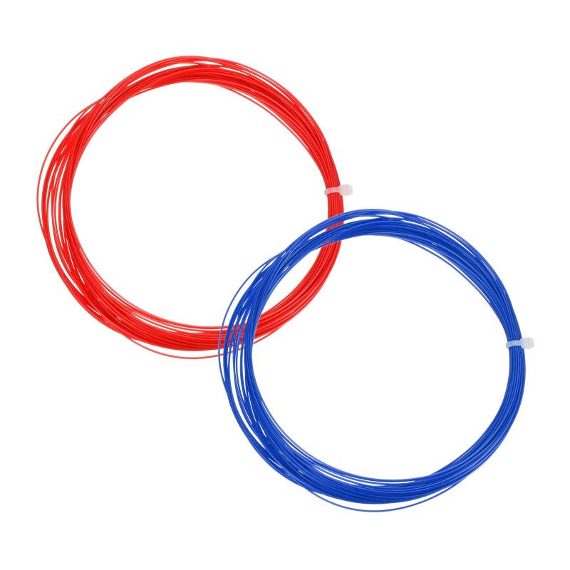 PATIKIL 10 M x 0.75 mm バドミントンラケットストリング 2個 高い柔軟性 ナイロン弦の交換 スレッドライン バドミントン修理アクセサリー レッド/ブルーカラー: レッド/ブルー; 長さ: 10 M; 直径: 0.75 ...