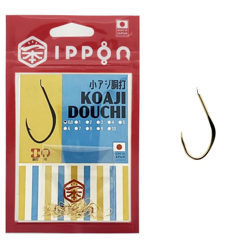 IPPON (一本) 小アジ胴打 ゴールドコート 0.8号/44本入〜8号/40本入 日本製 釣り針 フック胴打加工でフラッシング豆アジのサビキ仕掛けや小アジのエサ釣りに最適イワシやサバ狙いにも使用可能胴打・叩
