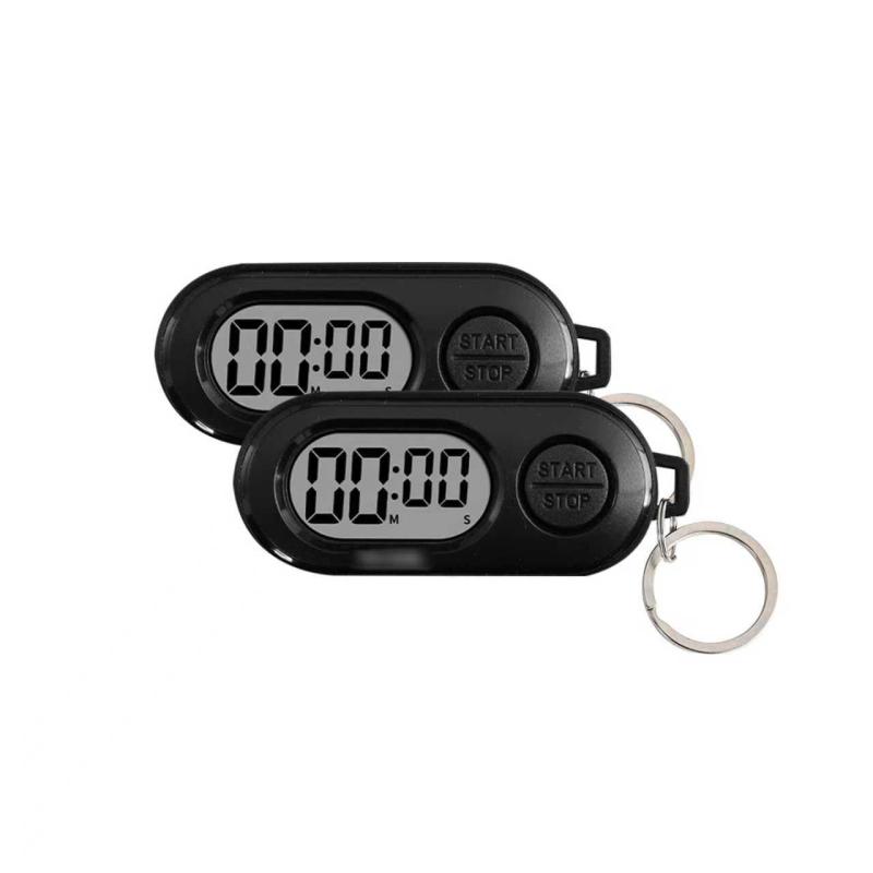 フリランス-ショプ ストップウォッチ 【2個セット】 キーホルダー付き スポーツタイマー 小型 勉強タイマー キッチンタイマー LCDディスプレ 携帯に便利 スポーツ 学習 料理 教師 アスリー【小型】ホワイトの小型ボディと付属キーホルダー...
