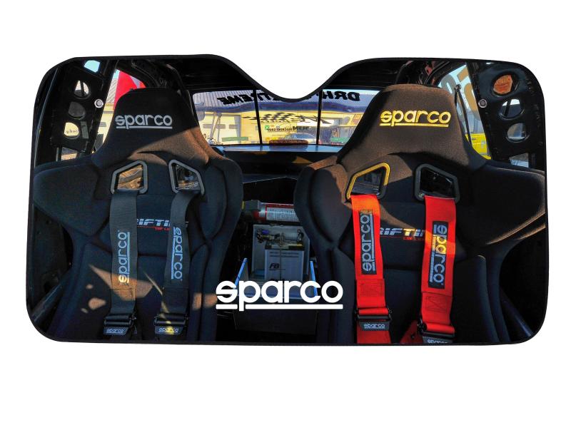 SPARCO CORSA スパルココルサ SUNSHADE サンシェード Mサイズ SPC1717M_Jサイズ：M(130×70cm)重さ：290g付属品：吸盤×2本体にはマジックテープ止めの収束ベルト付き
