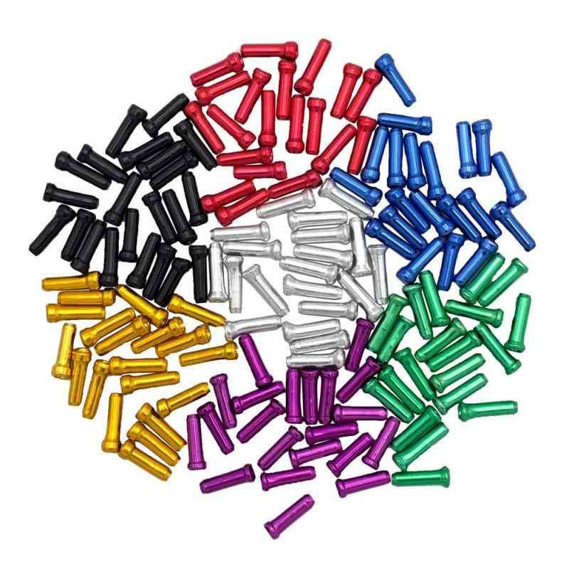 ShipeeKin 140x MTB 自転車用 シフター ブレーキ ケーブル チップ キャップ エンド クリンプ/ワイヤーエンドキャップ (7色: 赤、パープル、ゴールド、青、緑、黒、銀色)主にブレーキコアの尾とシフトコアの終わりにカットオ...