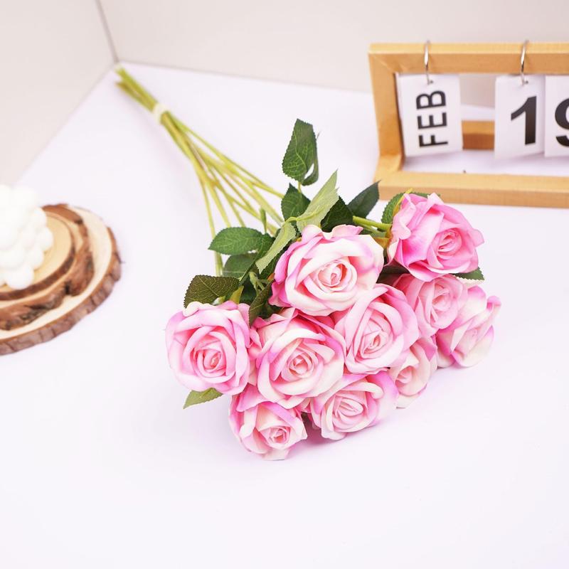造花 バラ ローズ 薔薇 10本セット 花束 バレンタインデー ブーケ 母の日 結婚式 誕生日 花径11