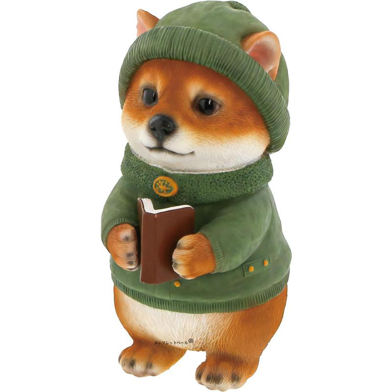 リアルすぎてドキッとするほど本物そっくりな犬の ガーデンオーナメント ニットキャップをかぶってあったかい シバ 犬好きな人へのプレゼント オブジェ 置物 リニューアル2025【ドキッとするほどリアルな犬のオーナメントです】お部屋のアクセント...