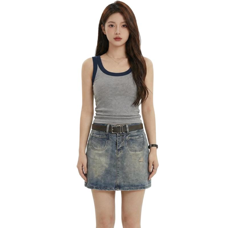 [GEMAKA] タンクトップ レディース インナー 肌着 ブラ紐隠し 重ね着 キャミソール 夏服 レディース シンプル おしゃれ きれいめ 春 夏 秋【おしゃれなカラーブロックデザイン】 トレンドのカラーブロック配色を採用し、シンプルなが...