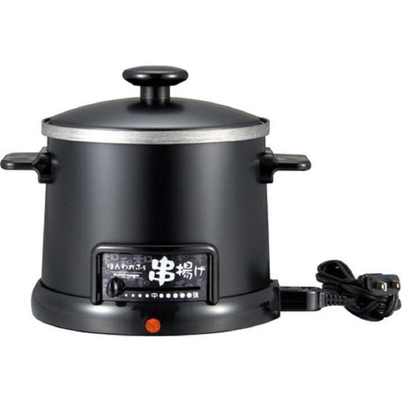 MJ HR-8952 ほんわかふぇ 電気卓上串揚げ鍋商品サイズ：約239×207×197mm商品重量：約1050g体内面：アルミダイキャスト 本体外面：カラー鋼板　 目皿：18-0ステンレス定格：100V－650W 化粧箱生産国：日本