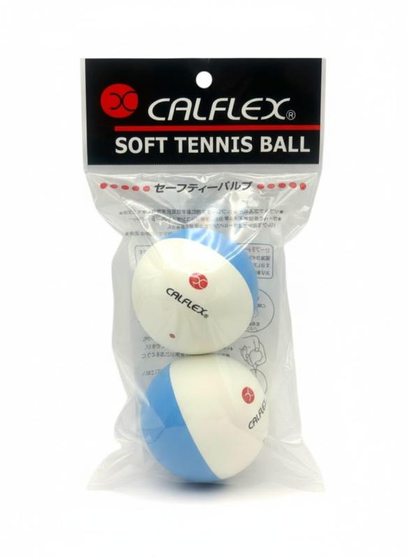 サクライ貿易(SAKURAI) CALFLEX(カルフレックス) テニス ソフトテニス ボール セーフティバルブ 2球入り ホワイト×ブルー CLB-402WHBL