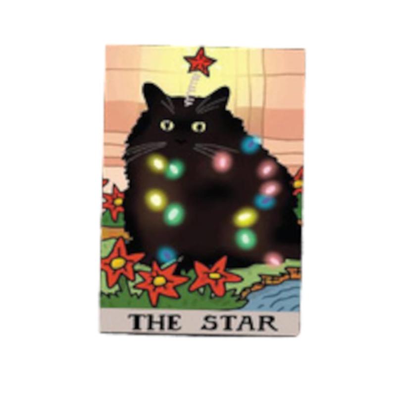 猫 タロット ピンズ ピンバッジ 星 star かわいい♥【タロット風デザイン】ねこがタロット（ウェイト版）の世界に入り込んだちょっとシュールでかわいいデザインのピンバッチです。お気に入りのカードのピンバッチを集めましょう♥【タロットカード...