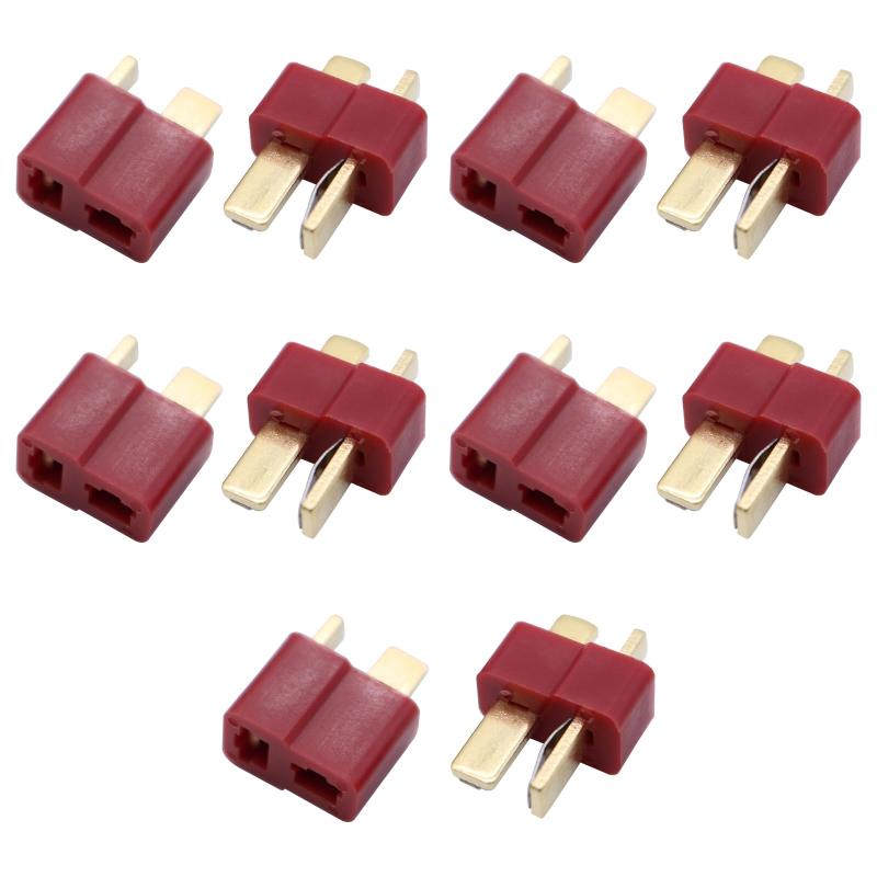 CowGoldChild T型コネクター 10ピースプラグオスとメス コネクタアダプタ tスロットリポバッテリー ラジコンモデル用 RCドローン (5ペア Deans Tオス＆メス)🧲【T型コネクター】RC バッテリー接続用...