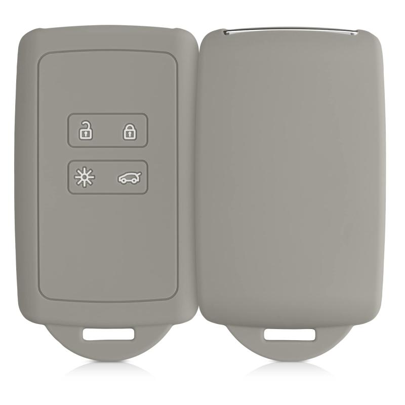 kwmobile Renault 4-ボタン 車のキー Smart Key (Keyless Go 対応機種のみ) 対応 ケース - シリコン キー保護 - 車 鍵 プロテクションフレキシブル&amp;柔軟: 黒色の TPUシリコン製カバー...