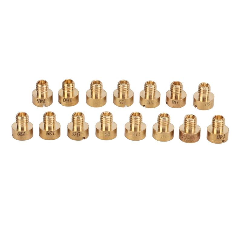 キャブレターメインジェット、15個キャブレターメインジェットキット88-150ミクニ用金属耐久性ノズルN100 604 VM22 VM24 VM26 VM30適用範囲：キャブレターメインジェットキットは、ミクニN100 604 VM22 V...