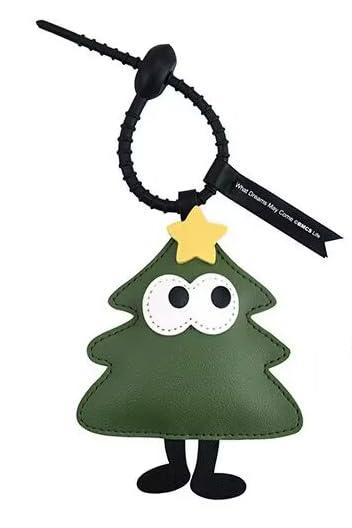 [LeChengMM] クリスマスツリーアップルキーホルダー、アイデアクリスマス新年かわいいキャラクターPU皮ストラップ小物。寸法:8.6*11.3cm,26g.材料：ペンダントは耐久性のある柔らかいPUレザーで作られており、滑らかで快適で...