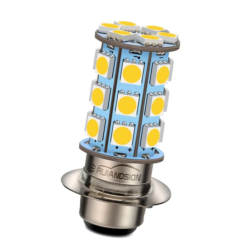 Ruiandsion H6M LEDヘッドライト P15D バイク用 Hi/Lo切替 6V/12V 5050 27SMD LEDバルブ オートバイ二輪車前照灯用、6000Kホワイト/4300Kウォームホワイト(1個入り)1.パッケージの内容...