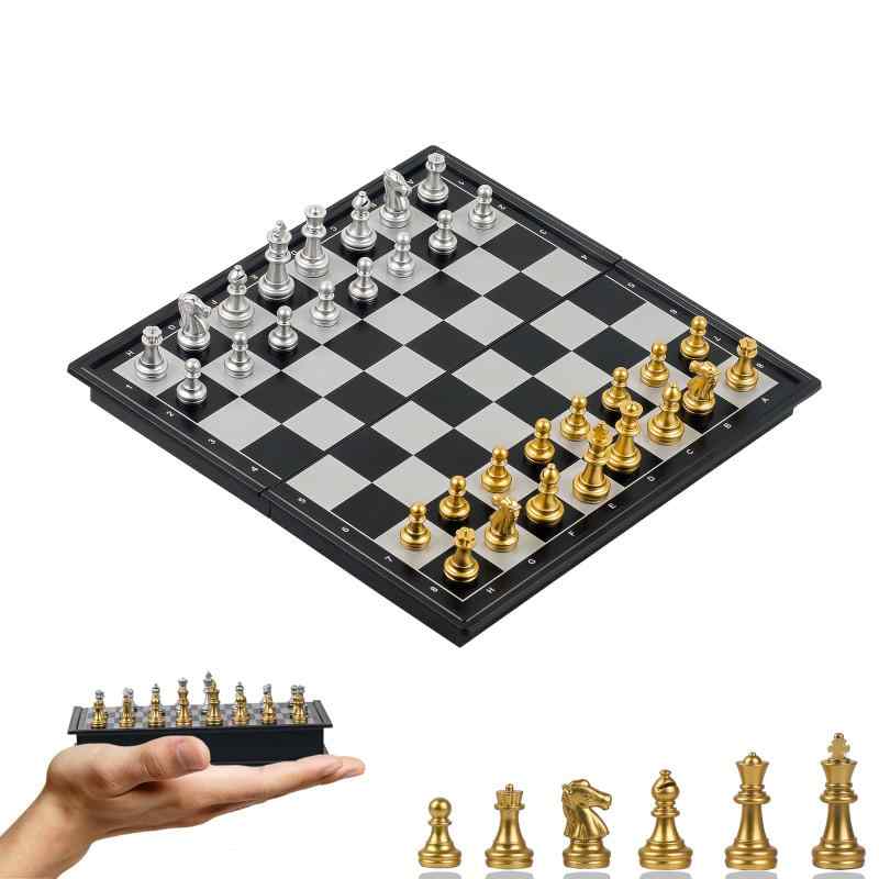 チェスセット Travel Chess Set 20×20cm マグネット式 折りたたみ式 収納便利 大人 子供 旅行 入門用【折り畳み式盤】：盤は二つ折りにできるので収納場所をとらなくてとても便利です。折りたたみサイズ：20*10*4cm...