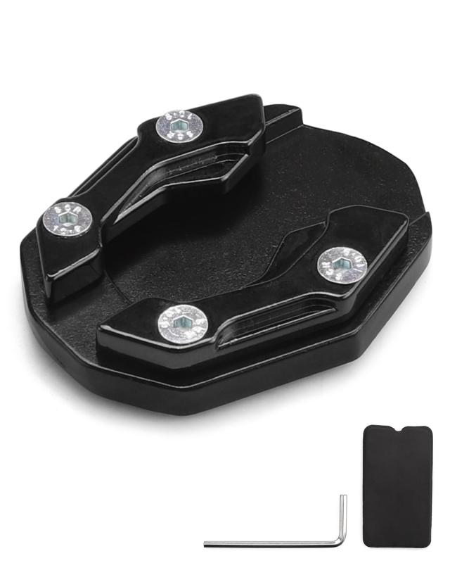 アルミ合金製バイク用サイドスタンドエクステンダー,滑り止め加工＆防錆仕様で多車種に対応,全天候型防滑加工サイドスタンド拡大プレート1
