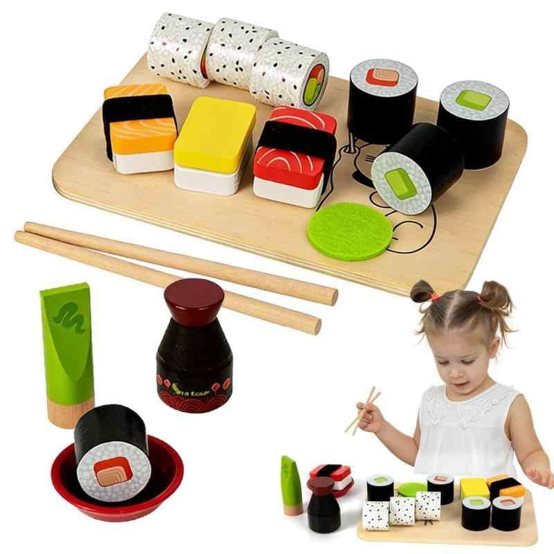 子供用木製お寿司 おもちゃ シミュレーション寿司おも ごっ 20点セット 木製 おままごと おもちゃ キッチンこ遊び 家遊 寿司食べ物遊 び おにぎり わさび 親子遊び 学習玩具 2歳以上の子供安全な天然木材製 天然木材を使用し、全パーツは...