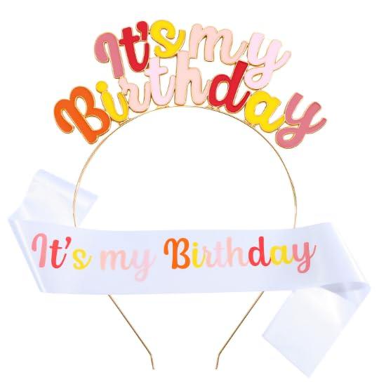 [ZGHQHCDRH] 誕生日 王冠 たすき 2点セット 「IT`S MY BIRTHDAY」 パーティーグッズ 誕生日 女の子 プリンセス 夏 ハッピーバースデー ガール パーティー ギフト デコレーション [並行輸入品]1