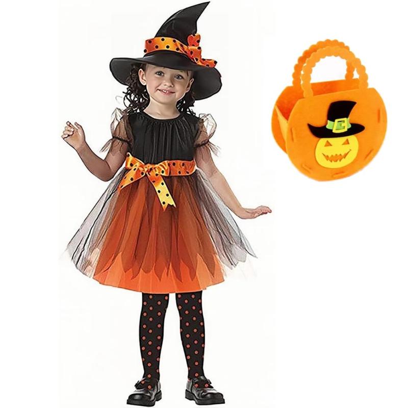[Limspace] ハロウィン コスプレ衣装 魔女 子供 女の子 帽子付き 幼稚園児 舞台衣装 キッズ コスチューム 学園祭 文化祭 悪魔 かわいい 仮装 魔法使い 変装 舞台服 [並行輸入品]【優しい肌触り】高品質な素材を使用して、手で...