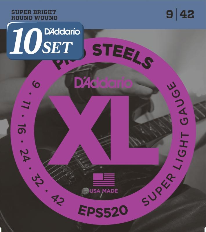 D'Addario ダダリオ エレキギター弦 ProSteels プロスティール弦 x 10セットパック