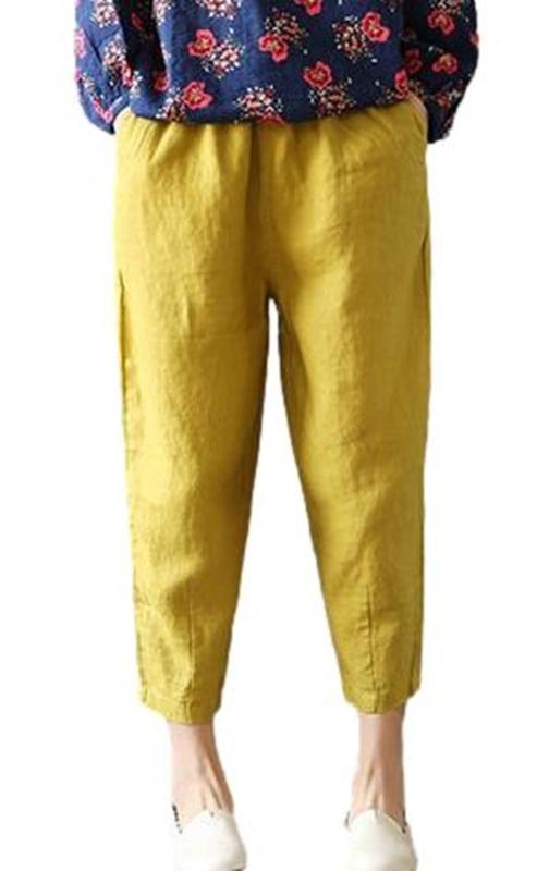 【1/2style】[日本ブランド] 無地 ジョガーパンツ レディース ゆったり ウエストゴム ポケット付き アンクル丈●素材・快適性 綿65％・ポリエステル35％の混紡素材を採用し、コットンの優しい肌触りとポリエステルの耐久性・速乾性を両...