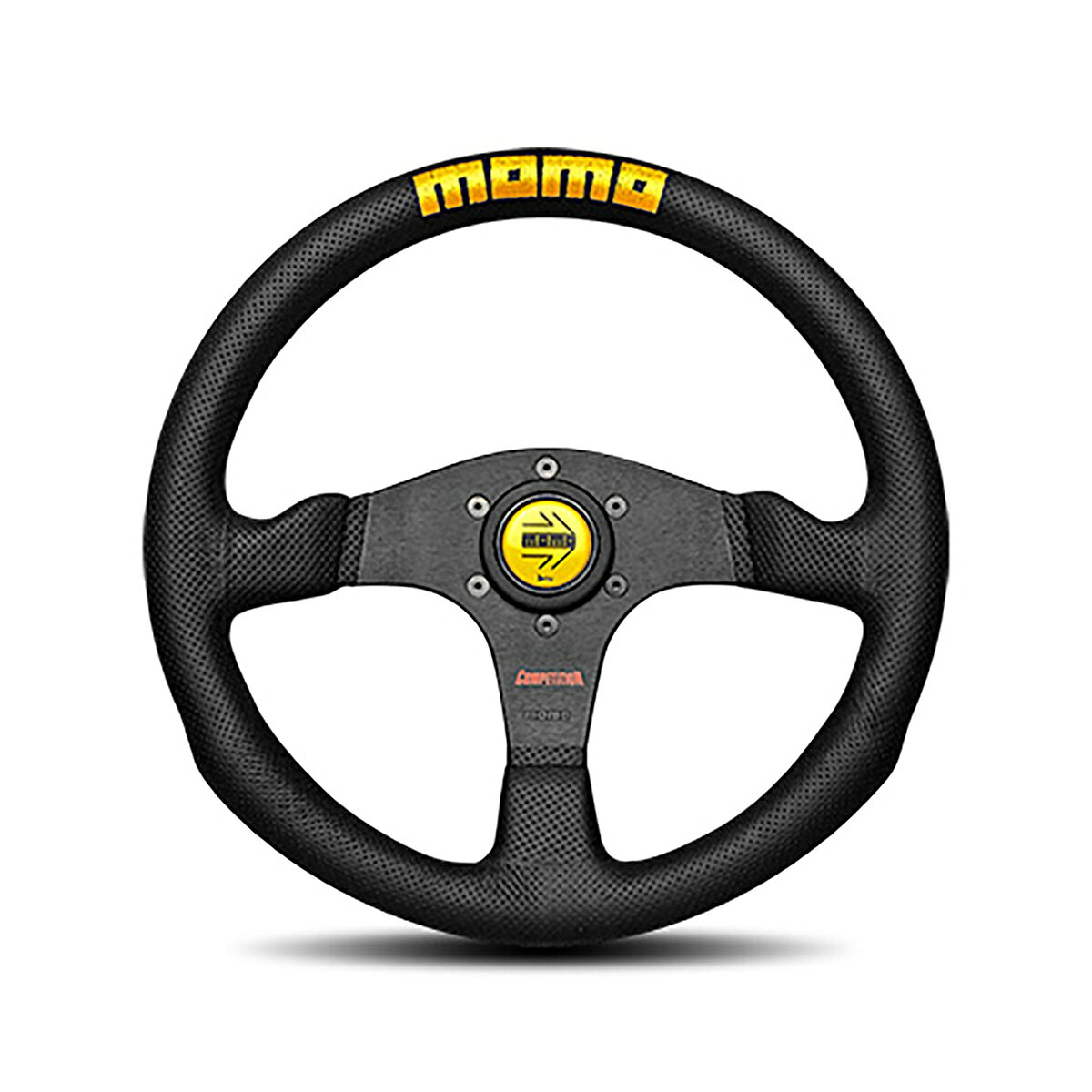■MOMO　ステアリング　コンペティション　350mm　ブラック　C-71■品番：C-71■外径：347mm■Dish：37mm■グリップ：ブラックエアーレザー■スポーク：ブラック■ホーンボタンHB-03が付属します。※ボス（ハブ）・アース...