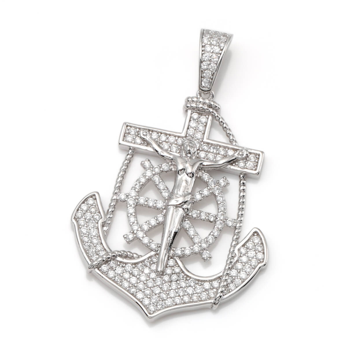 コメント アンカーデザインのシルバーペンダント。全面にセットしたジルコニアが豪華な輝きを放ちます。様々なスタイルにも合わせやすいオススメの逸品です。 着用のネックレスはこちらこちら 素材 シルバー925 石 ジルコニア サイズ 縦幅 横幅 ...