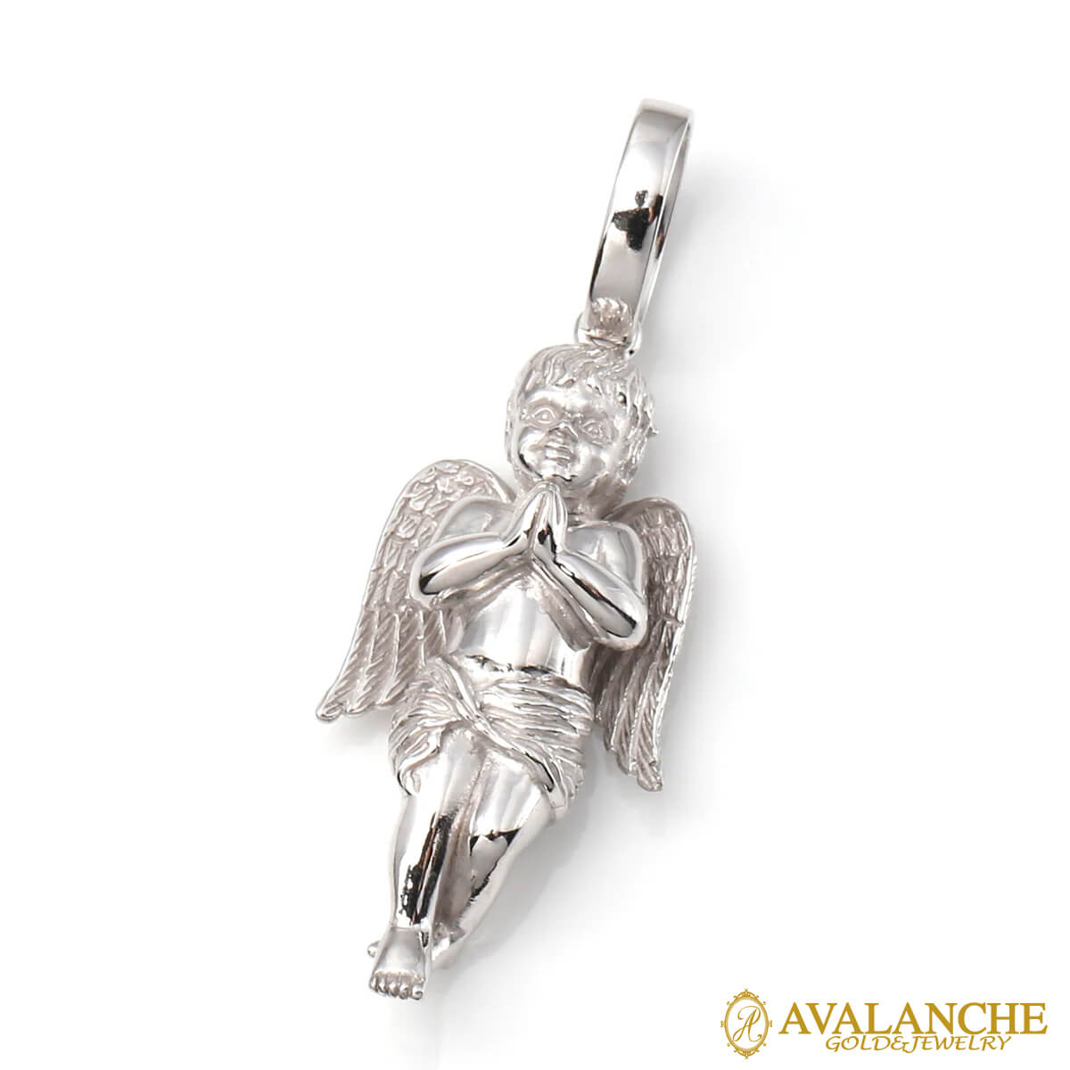 コメント 360度立体的に仕上げたエンジェルデザインのペンダント。羽の部分や表情等はもちろん、背面のデザインまで細かく丁寧に仕上げたハイクオリティーな、アヴァランチオリジナルデザインのジュエリーです。大きいサイズのエンジェルと重ね着けしたり...