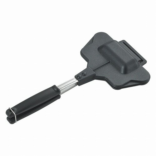 食パン1枚で焼ける。お手軽ホットサンドメーカー。アルミニウム合金で軽量タイプ。フッ素樹脂加工でお手入れ簡単。横向きに挟んで焼けば、具がたっぷり入る長方形型に。ナナメに挟んで焼くと、耳がサックリ。三角形のホットサンドに。ガス火専用。中国製 ア...