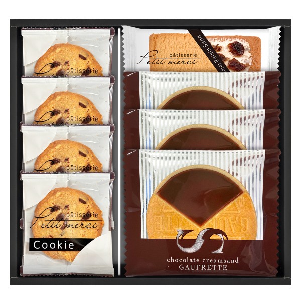 ●キャラメルレーズンサンド、ゴーフレット（チョコ）×3、ナッツとチョコのざっくりクッキー×4●箱200×210×40mm（日本製）●賞味期限/150日（製造日より）お客様へのお願いと注意事項※のし対応商品はのしにお名前をお入れします。名入れ...