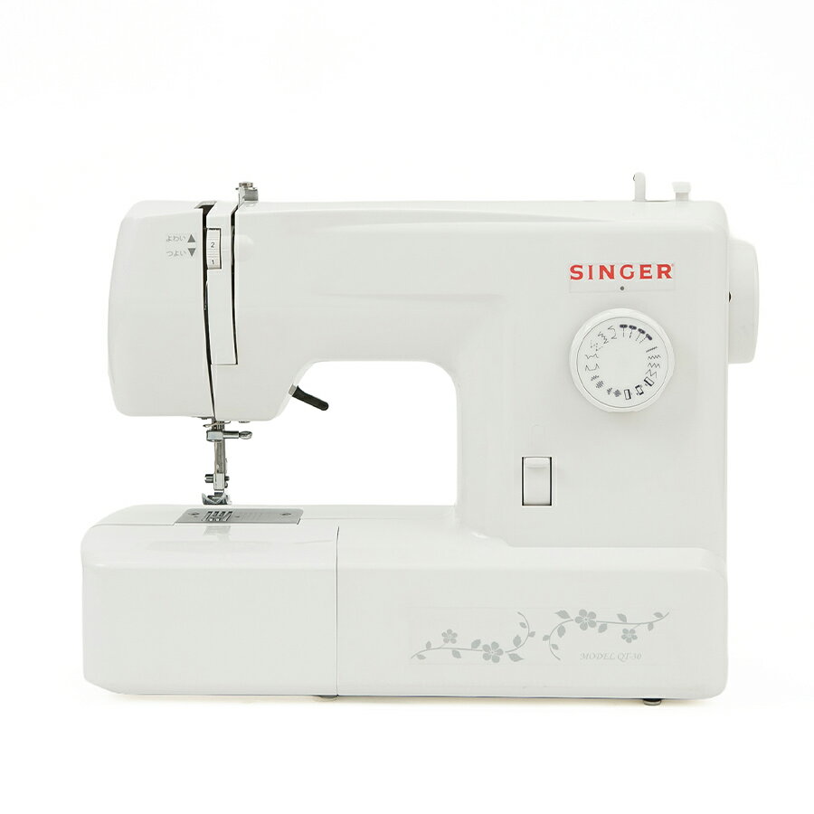 商品情報 SINGER コンパクト 電動ミシン QT-30 サイズ 幅39.5×奥行15×高さ29.5cm 重量 5kg 付属品 ジグザグ押さえ(本体） ボタンホール押え ファスナー付け押え フットコントローラー（電源コード一体型） ボビン...
