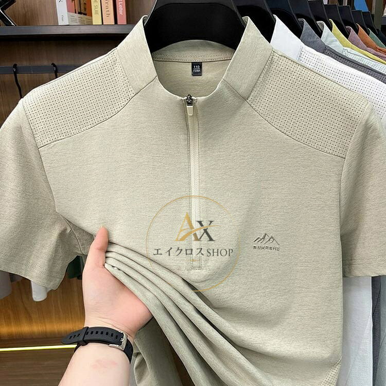 tシャツ 涼しい トップス フィットネスウェア ハーフジップ 吸汗速乾 通気 冷感 メンズ ファッション 父の日 [素材]100％ポリエステル [原産国] 中国 ■海外製品の為、縫製上の基準が厳格ではありません。小さな汚れ、縫製のずれ、しわ...