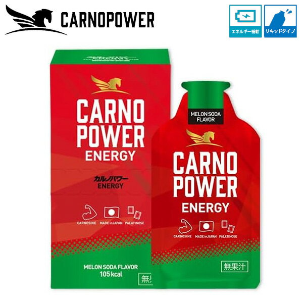 【商品名】 カルノパワーENERGY 【風味】 　 MELON SODA（メロンソーダ）※無果汁 【内容量】 40g×10個 【原材料】 果糖（アメリカ製造）、マルトデキストリン、メロン濃縮留去水、パラチノース、食塩、L-カルノシン／クエン...